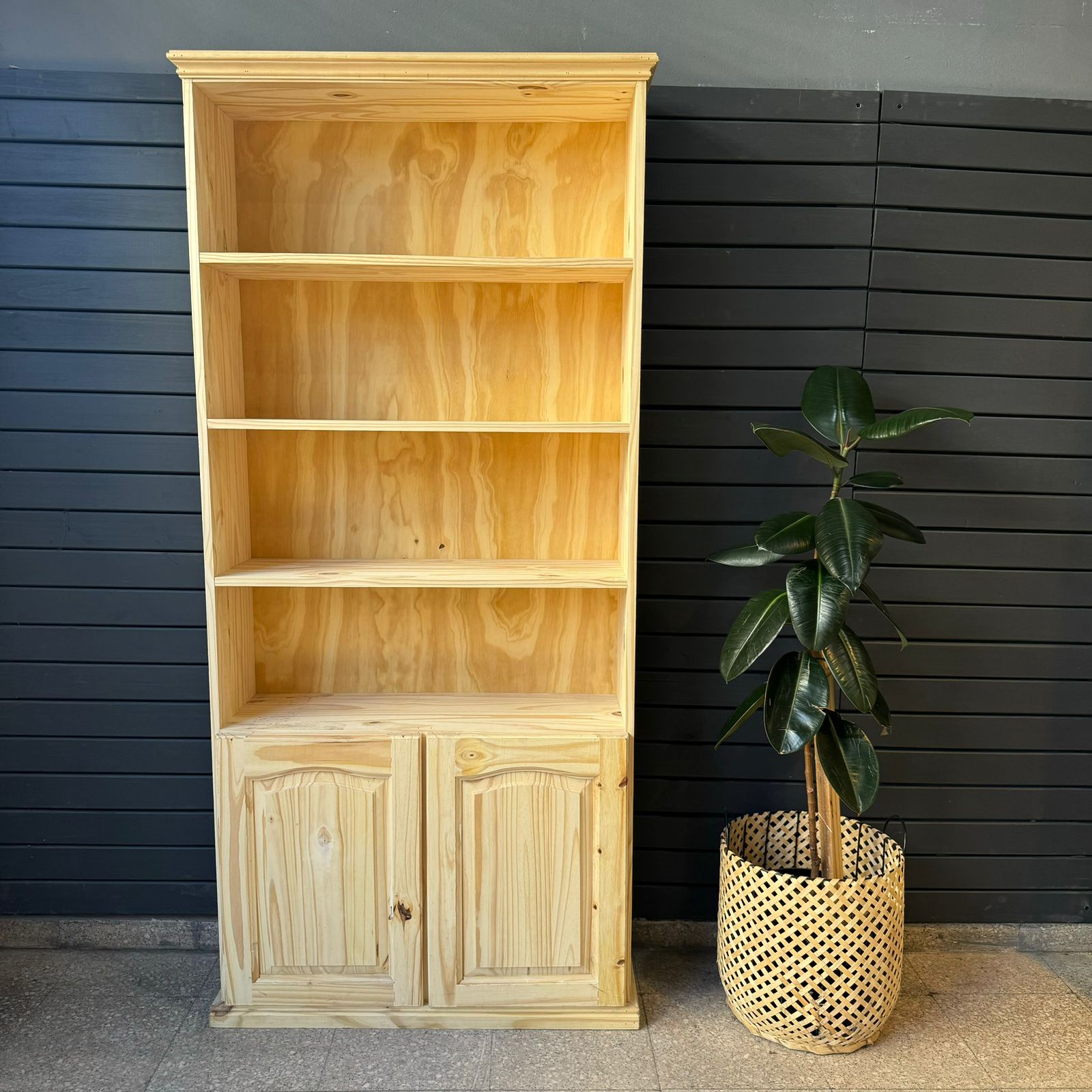 Biblioteca Recta Con Puerta 080