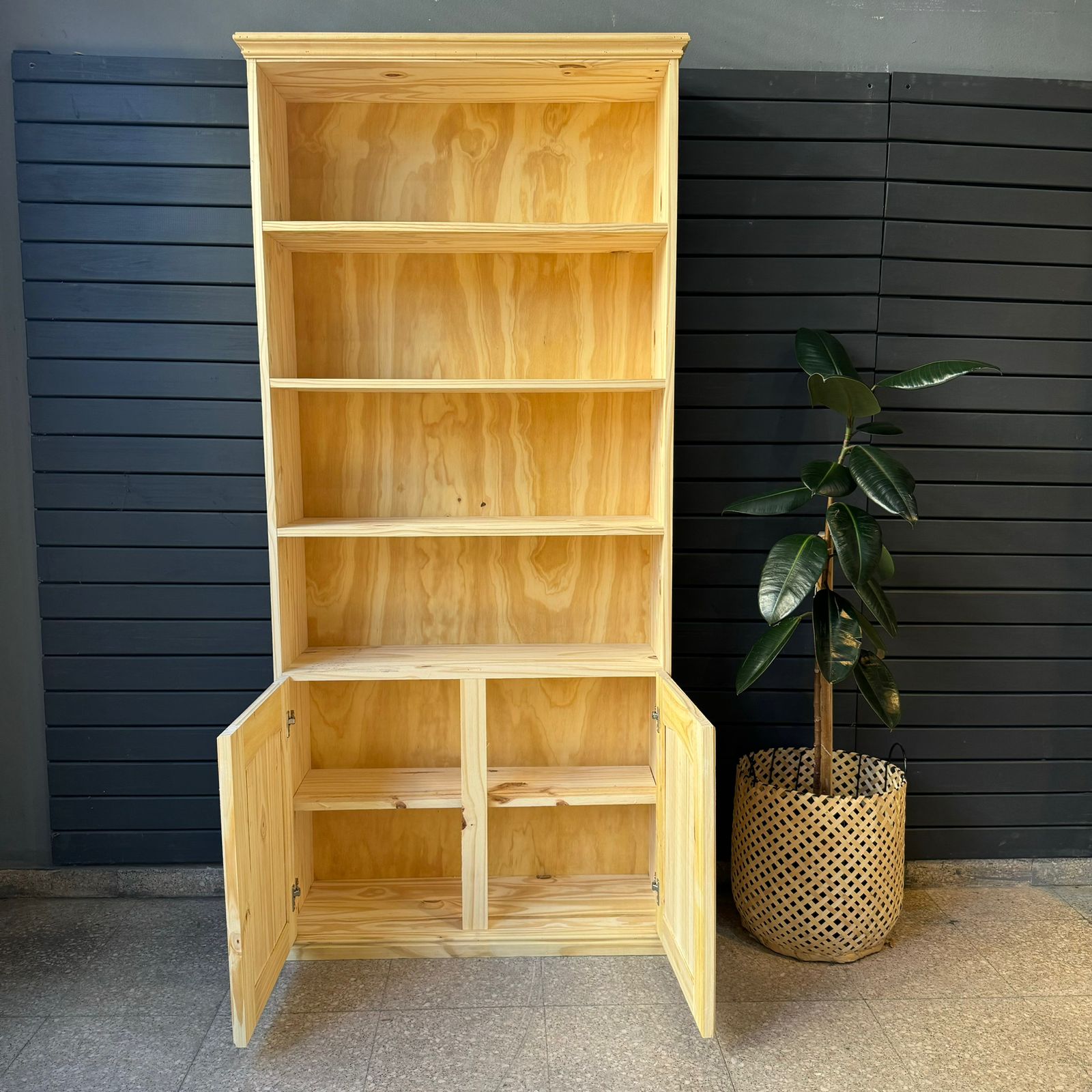 Biblioteca Recta Con Puerta 080