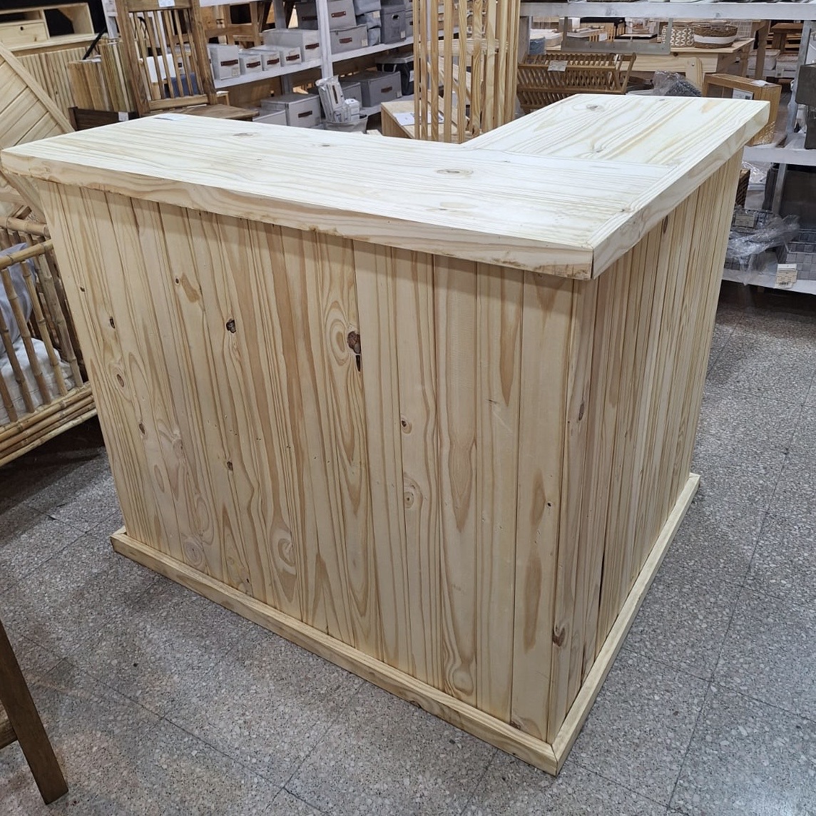 Mostrador Machimbrado En L 120 x 100